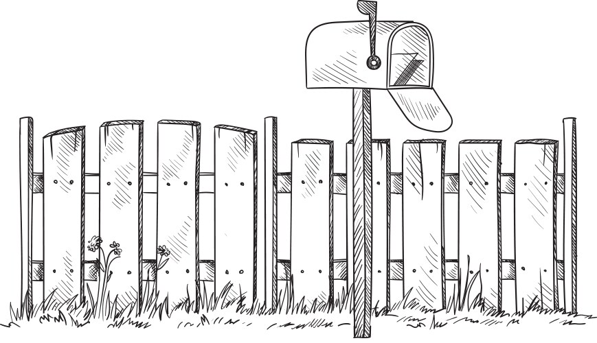 Farm Fence Drawing