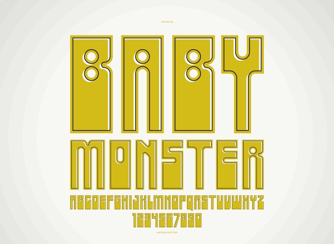 Bold and strong geometric font for logos and Vector Image