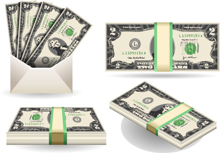 Money realistic investment cash dollars banknotes Vector Image