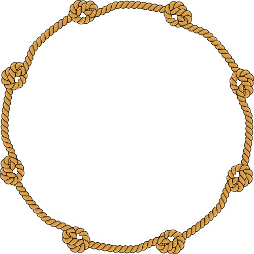 Round rope frame isolated on white background Vector Image