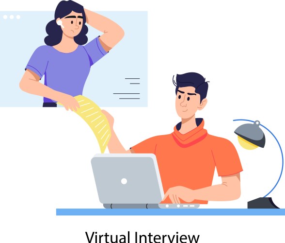 Virtual interview Royalty Free Vector Image - VectorStock