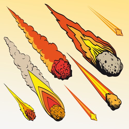 Flame meteorite icon cartoon style Royalty Free Vector Image
