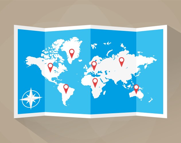 World map flat icon Royalty Free Vector Image - VectorStock