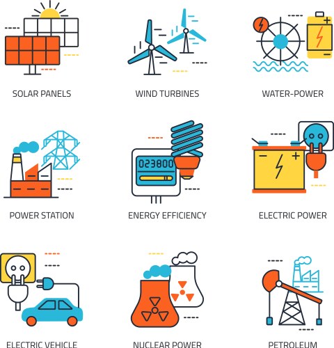 Energy sources Royalty Free Vector Image - VectorStock