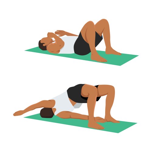 Man doing standing side bend stretch exercise Vector Image