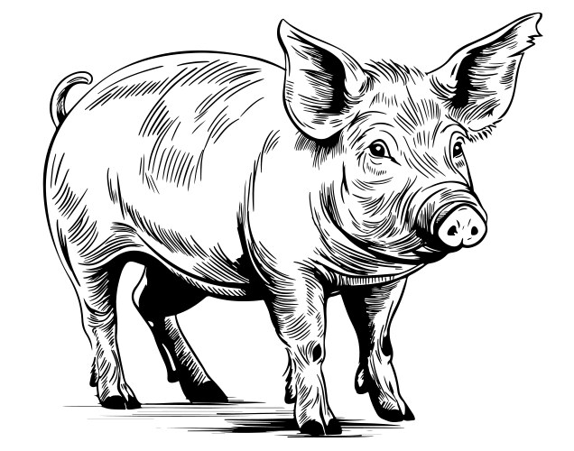 Realistic Pig Vector Images (over 1,200)