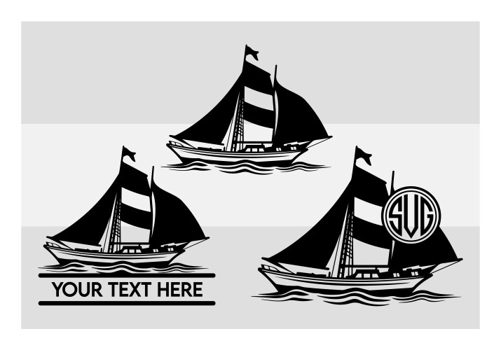 Sailing ship sail boat old vintage svg Royalty Free Vector