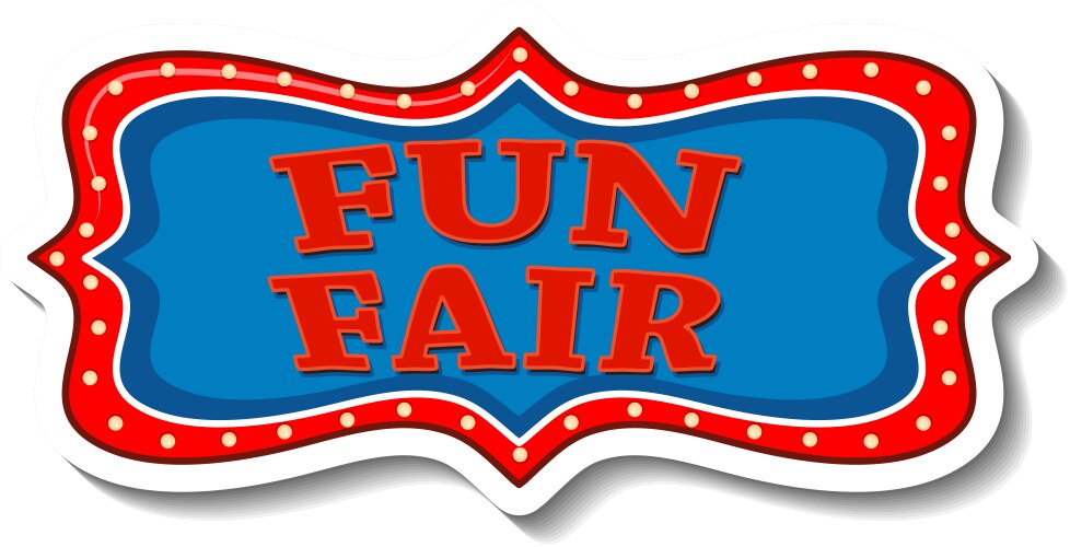 Sticker template with funfair banner isolated Vector Image