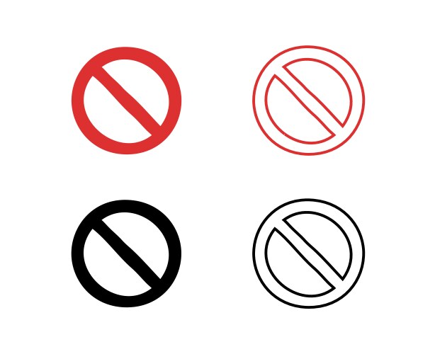 Red Circle Cross Out Vector Images (over 450)