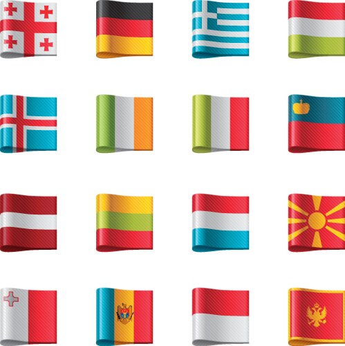 Flags of europe set Royalty Free Vector Image - VectorStock