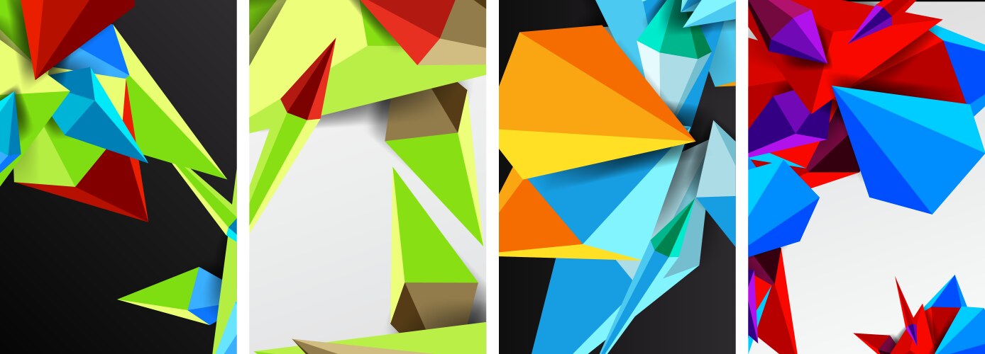 Mosaic triangles poster geometric abstract Vector Image