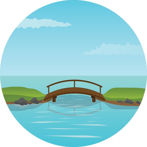 Small wooden bridge Royalty Free Vector Image - VectorStock