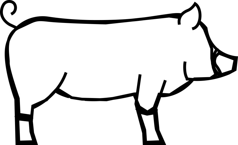 Berkshire pig breed icon color Royalty Free Vector Image