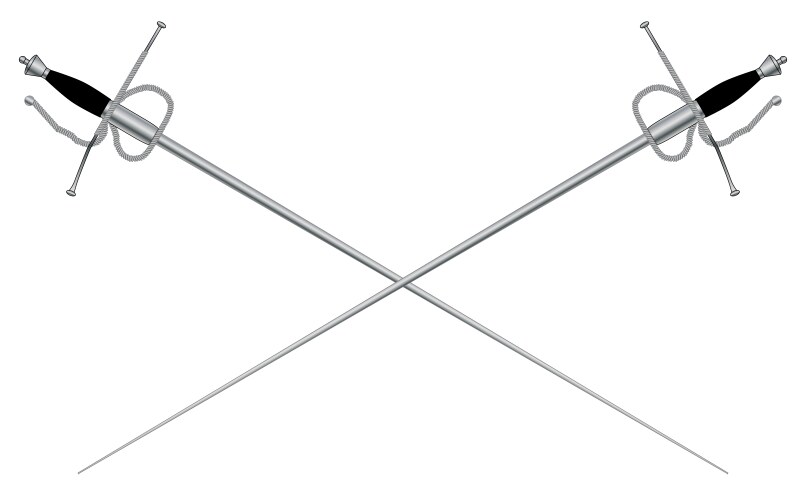 Crossed fencing swords Royalty Free Vector Image