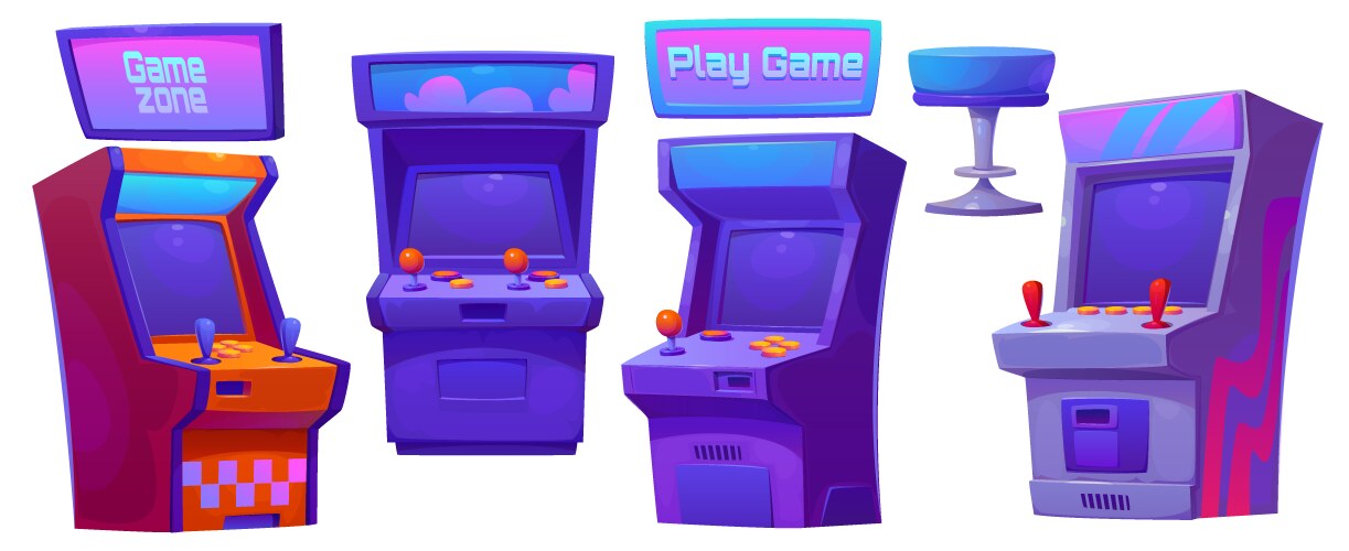 Colored of games machines Royalty Free Vector Image