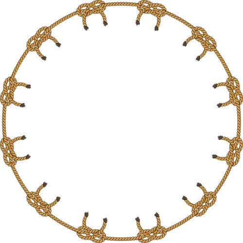 Round rope frame isolated on white background Vector Image