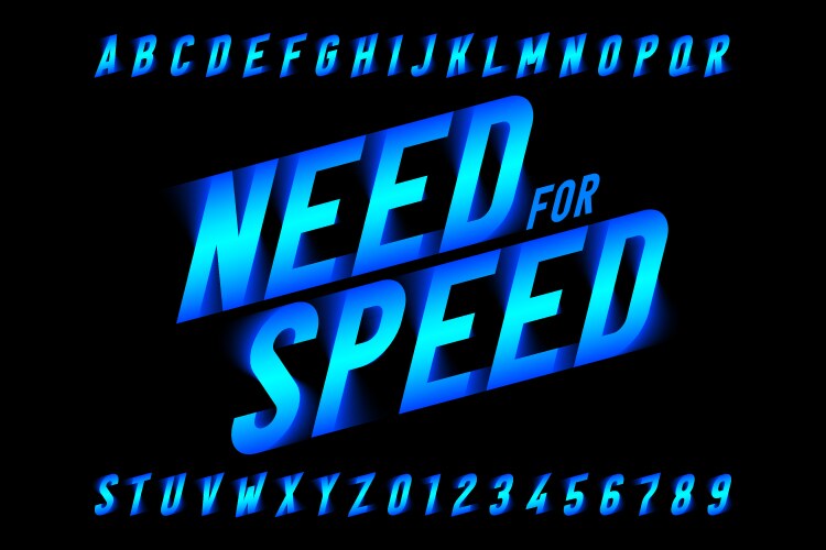 Need for speed typography Royalty Free Vector Image