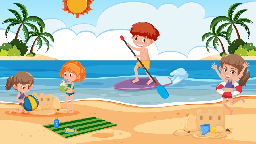 Beach Scene Cartoon Vector Images (over 8,500)
