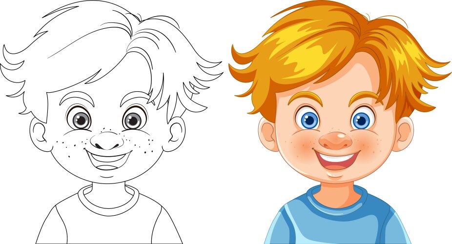 A happy bespectacled young boy Royalty Free Vector Image