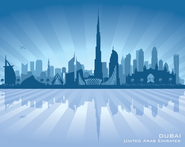 Dubai skyline Royalty Free Vector Image - VectorStock