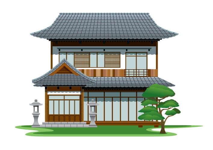 Japan traditional house Royalty Free Vector Image