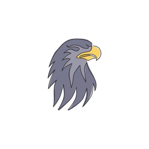 One single line drawing of strong eagle bird Vector Image