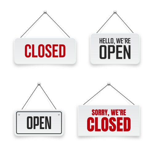 Colorful hanging cardboard tags - closed Vector Image