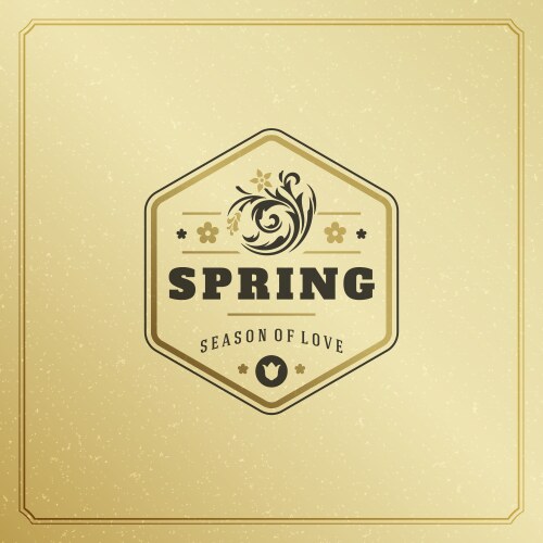 Spring badge typographic design vintage – Royalty-Free Vector | VectorStock