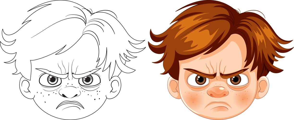 Two cartoon characters showing anger and annoyance