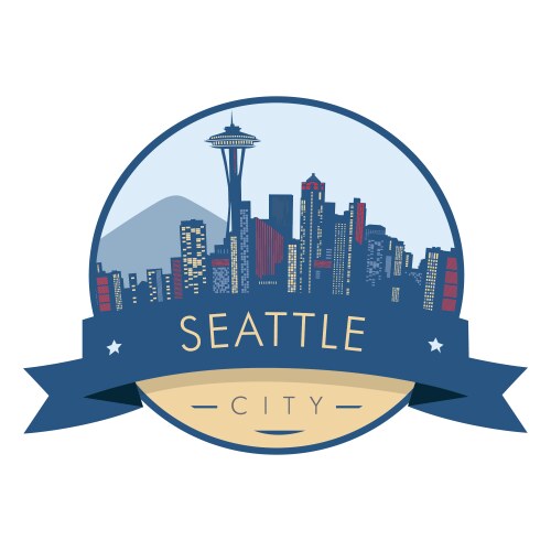 Seattle Skyline Banner Vector Images (73)