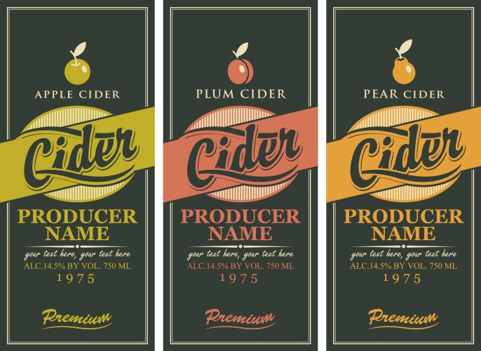 Labels for cider Royalty Free Vector Image - VectorStock