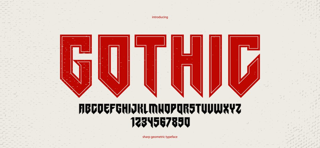 Sharp and bold display font for logo gothic Vector Image