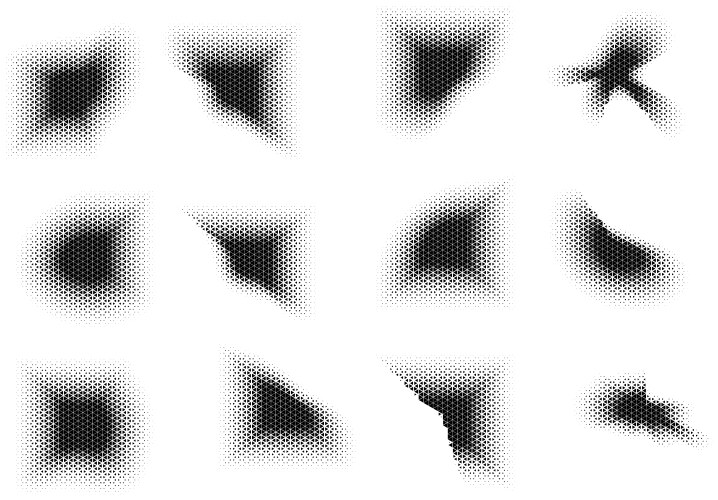 Halftone triangle pattern reprographic technique Vector Image