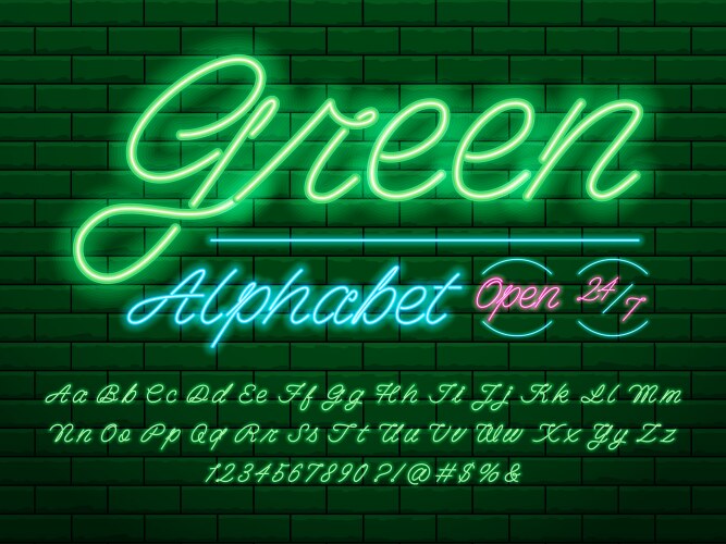 Neon font Royalty Free Vector Image - VectorStock