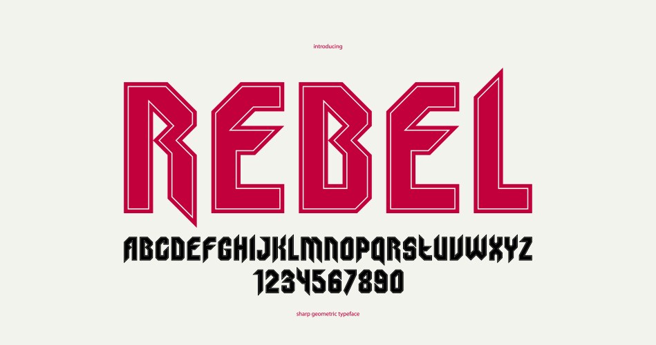 Sharp and bold display condensed font for logos Vector Image