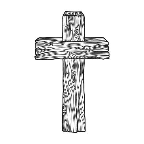 Wooden cross Royalty Free Vector Image - VectorStock
