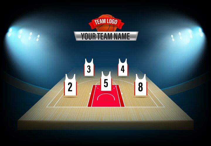 Basketball stadium with court Royalty Free Vector Image