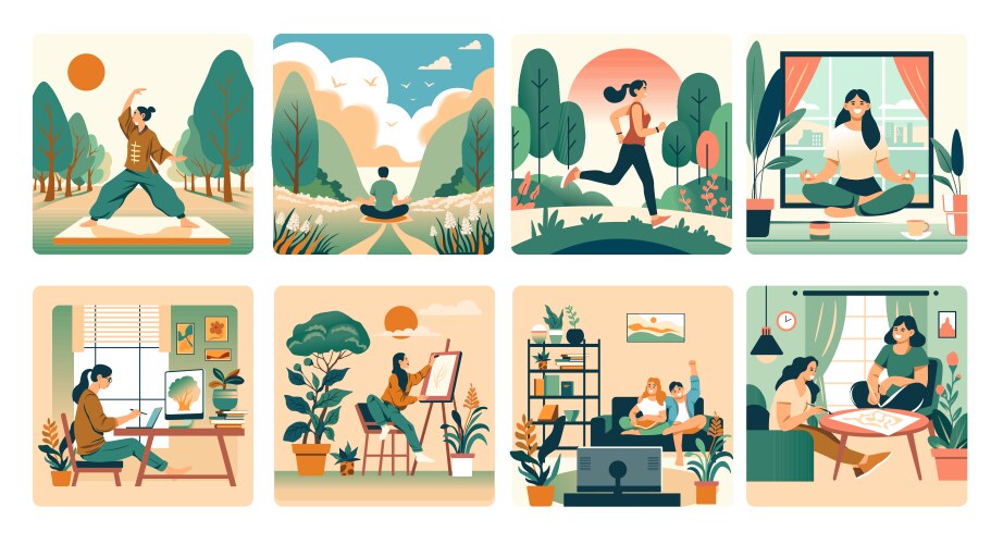 Hobbies and leisure activities talents skills Vector Image