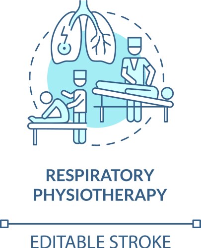 Respiratory physiotherapy gradient blue concept Vector Image