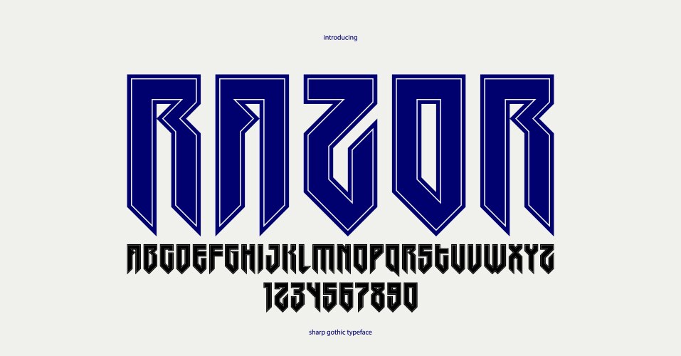 Sharp and bold display italic font for logo Vector Image