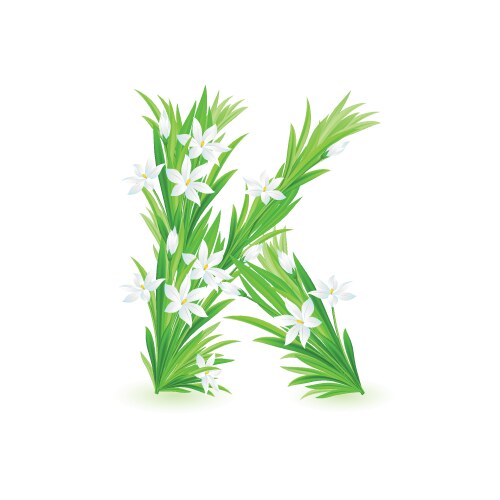 Spring flowers alphabet j Royalty Free Vector Image
