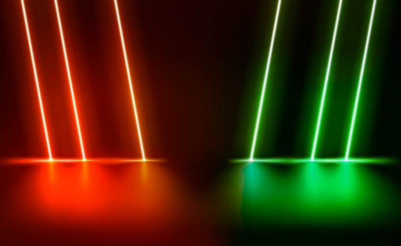 Rectangles of green yellow and red light Vector Image