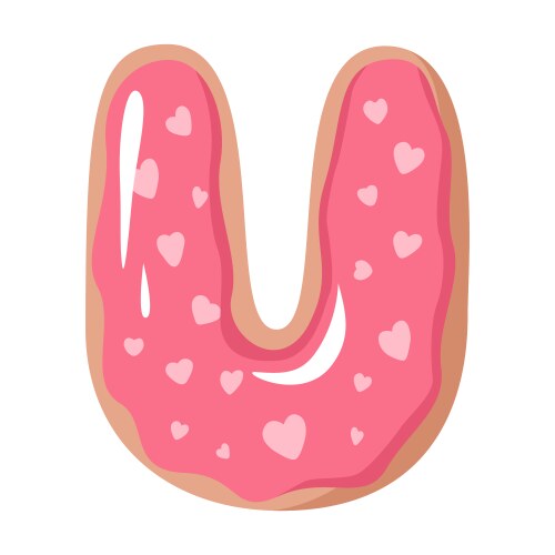 Letter donut alphabet on white Royalty Free Vector Image