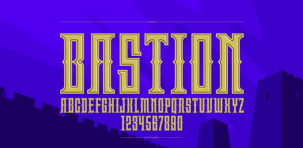 Display bold and strong font for emblems and Vector Image