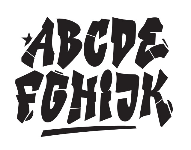 Cartoon comic graffiti font alphabet Royalty Free Vector