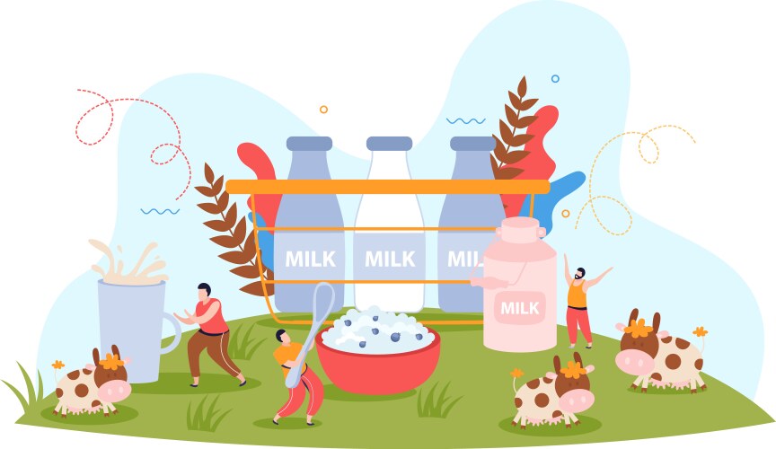 Milk advertising realistic composition Royalty Free Vector