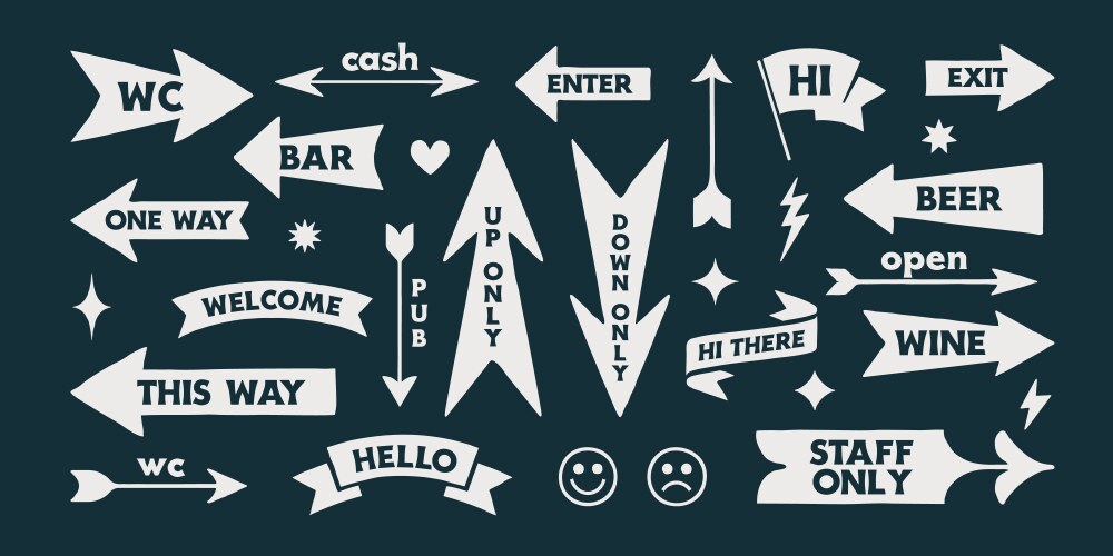 Arrow set vintage sign Royalty Free Vector Image