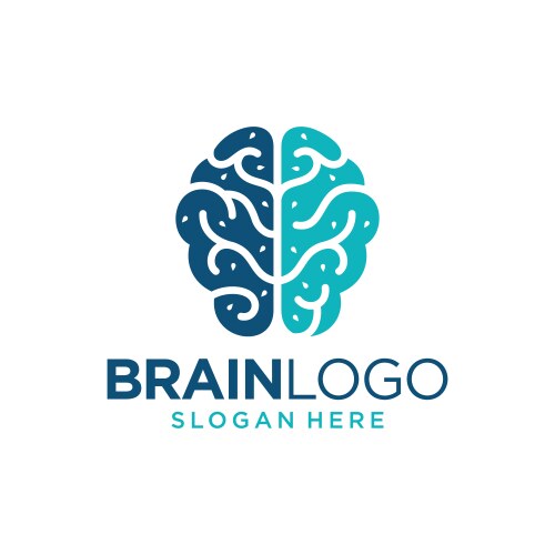 Intelligence brain lamp symbol logo Royalty Free Vector