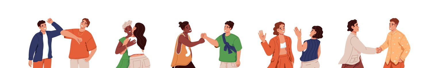 People Greeting Each Other Vector Images (over 540)