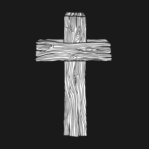 Wooden cross Royalty Free Vector Image - VectorStock